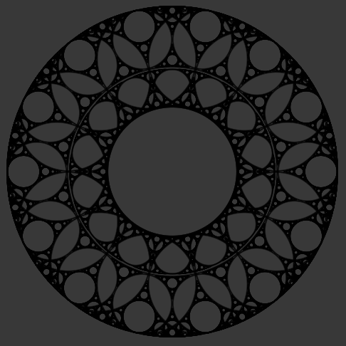 Apollonian Gasket - algorithmic art using fractal circles