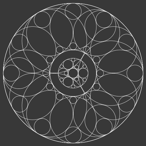 Apollonian Gasket - algorithmic art using fractal circles