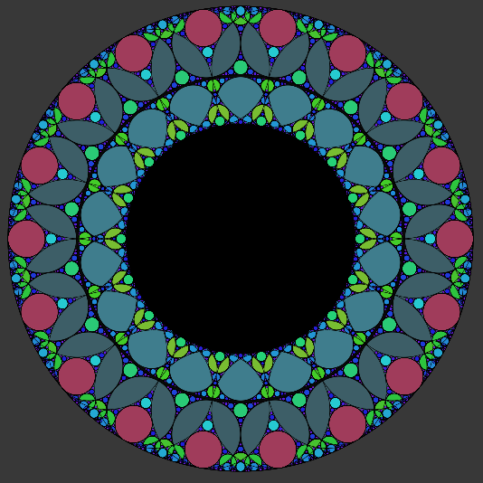 Apollonian Gasket - algorithmic art using fractal circles